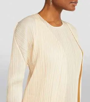 Issey Miyake Pleated Long Cardigan