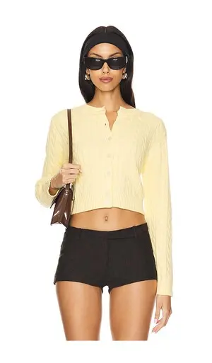 Frankies Bikinis Cable Knit Cardigan - Vanilla Sugar