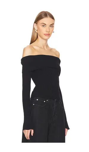 MORE TO COME Candace Off Shoulder Sweater - Black