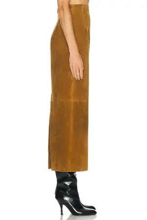 Khaite Loxley Suede Skirt - Toffee