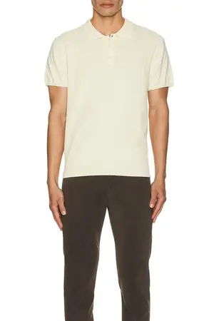 SCHOTT Basket Weave Polo In White