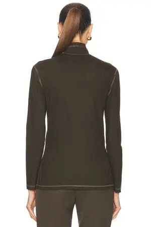 Bottega Veneta Long Sleeve Turtleneck Top - Dark Olive