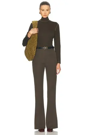 Bottega Veneta Long Sleeve Turtleneck Top - Dark Olive