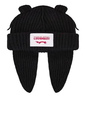 CHARLES JEFFREY Chunky Rabbit Beanie - Black