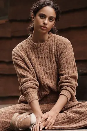 UGG UGG Riz Long-Sleeve Ribbed Knit Pullover Top Brown