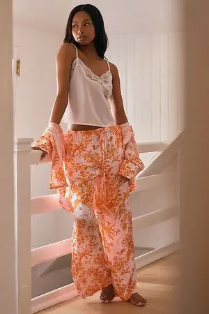 LYREBIRD The Silky Pajama Pants - Orange Floral