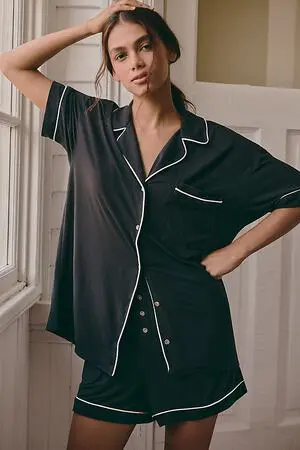 LYREBIRD Modaluxe Short Sleeve Pajama Shirt Black