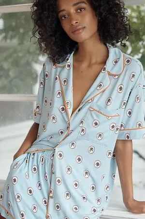LYREBIRD Briar Short Sleeve Pajama Shirt Modaluxe Sky