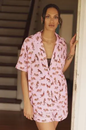 LYREBIRD Briar Short Sleeve Pajama Shirt Modaluxe - Tiger