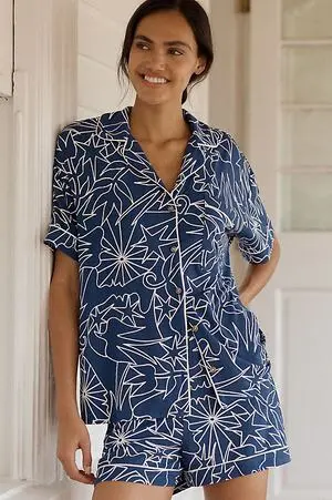 LYREBIRD Briar Pajama Shorts Modaluxe Dark Blue
