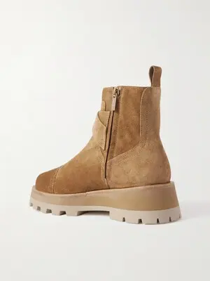 JIMMY CHOO Meena Faux Pearl-embellished Ankle Boots - Brown