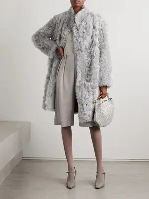 YVES SALOMON Shearling Longline Coat