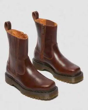 Dr. Martens Amaayah Lo Leather Boots - Brown