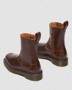 Dr. Martens Amaayah Lo Leather Boots - Brown