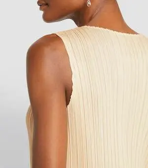 Issey Miyake Pleated Peanuts Midi Dress - Beige