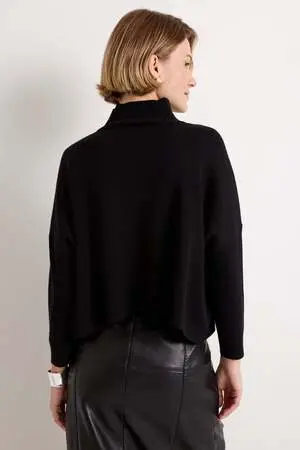 MARIE OLIVER Claudie Popover Mock Neck Sweater - Black
