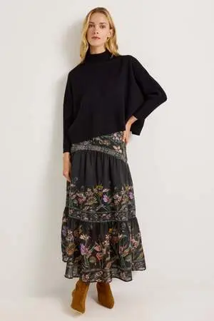 MARIE OLIVER Claudine Popover Mock Neck Sweater - Black