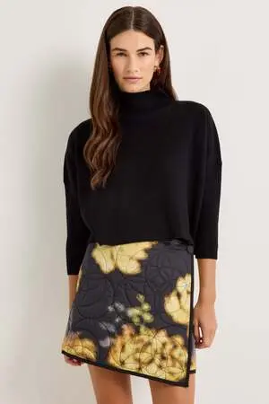 MARIE OLIVER Claudine Popover Mock Neck Sweater - Black