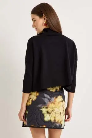 MARIE OLIVER Claudine Popover Mock Neck Sweater - Black