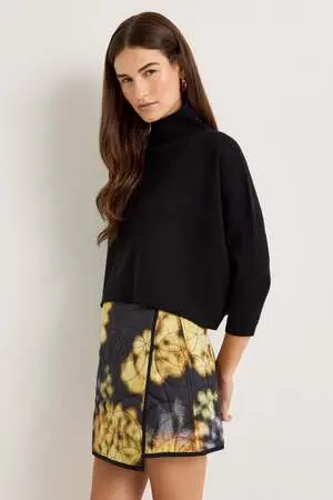 MARIE OLIVER Claudine Popover Mock Neck Sweater - Black