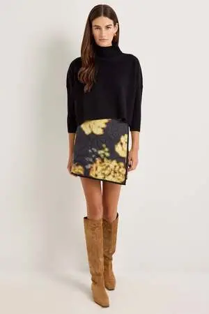 MARIE OLIVER Claudine Popover Mock Neck Sweater - Black