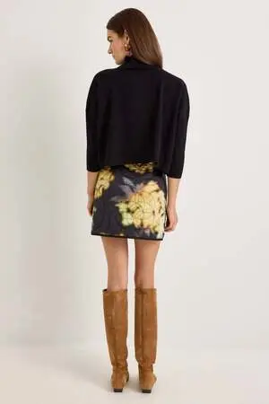 MARIE OLIVER Claudine Popover Mock Neck Sweater - Black