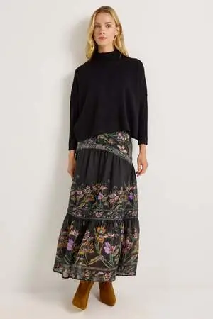 MARIE OLIVER Claudine Popover Mock Neck Sweater - Black