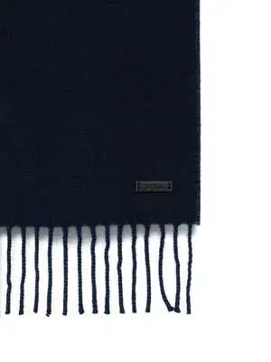 BOSS Fringed Wool Scarf - Blue