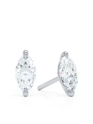 LOEV The Marquise Diamond Stud Earrings - Silver