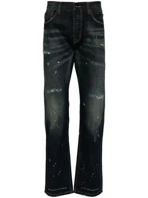 Private Stock Labs Contrast Stitching Jeans For Men