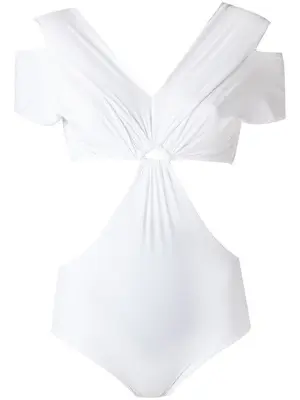 AMIR SLAMA Panelled Swimsuit - White
