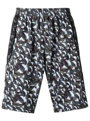 AMIR SLAMA Geometric Print Track Shorts - Black