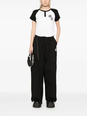 GROUND ZERO Logo-print Ribbed T-shirt