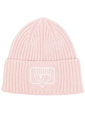 CHIARA FERRAGNI Eyelike Embroidered Beanie - Pink