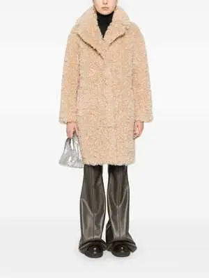 STAND STUDIO Camille Cocoon Faux Shearling Coat - Neutrals
