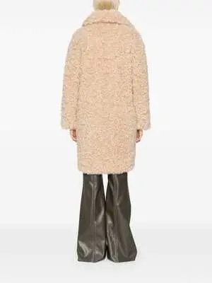 STAND STUDIO Camille Cocoon Faux Shearling Coat - Neutrals