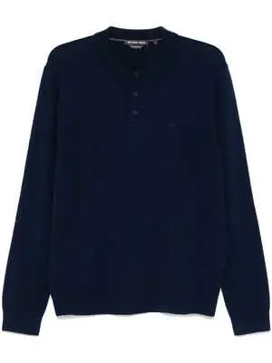 Michael Kors Merino-wool Polo Shirt - Blue
