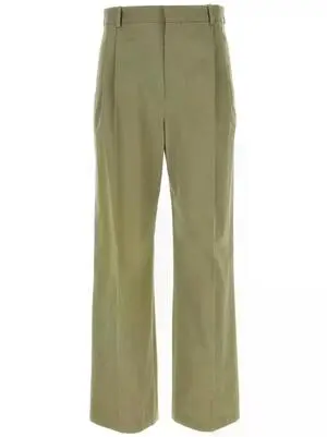 Loewe Pressed Crease Straight-leg Trousers - Green