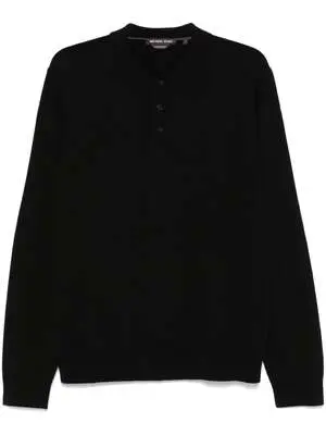 Michael Kors Merino-wool Polo Shirt - Black