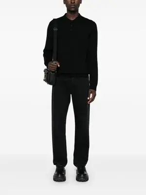 Michael Kors Merino-wool Polo Shirt - Black