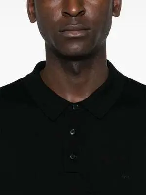 Michael Kors Merino-wool Polo Shirt - Black