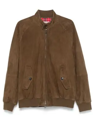 BARACUTA G9 Harrington Suede Jacket - Brown
