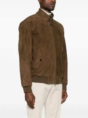 BARACUTA G9 Harrington Suede Jacket - Brown