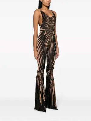 Roberto Cavalli Abstract-pattern Flared Jumpsuit - 01080 Multicolor