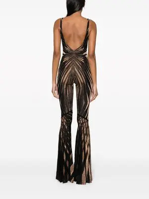 Roberto Cavalli Abstract-pattern Flared Jumpsuit - 01080 Multicolor
