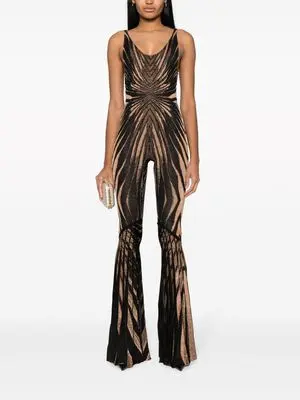 Roberto Cavalli Abstract-pattern Flared Jumpsuit - Black