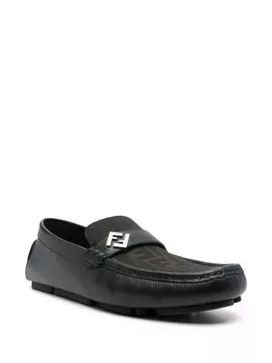 Fendi Ff Jacquard Loafers - Black