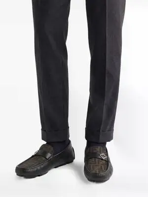 Fendi Ff Jacquard Loafers - Black