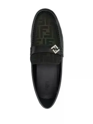 Fendi Ff Jacquard Loafers - Black