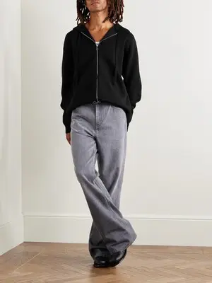 Loewe Logo-embossed Wool-blend Zip-up Hoodie